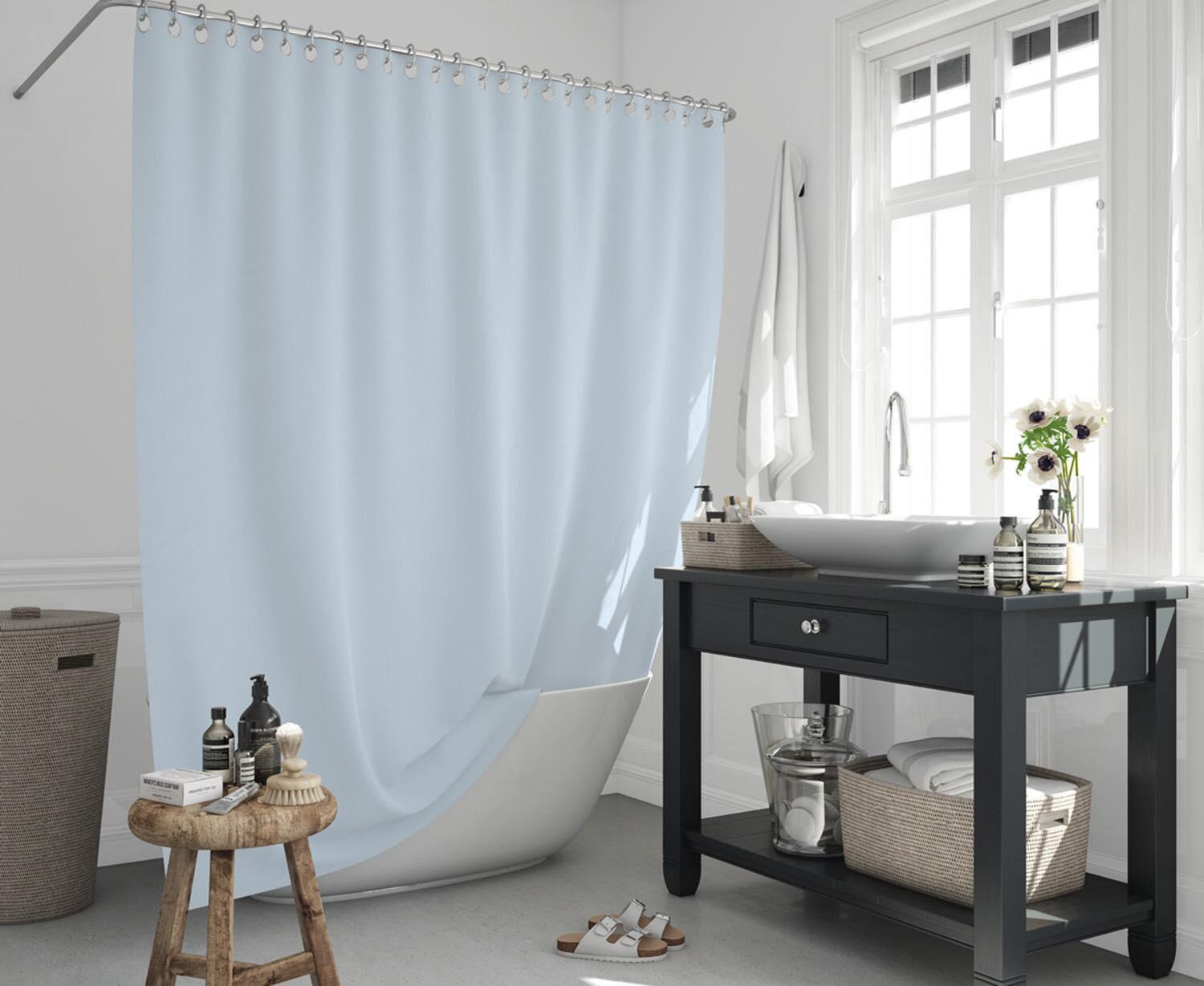 LINO ΚΟΥΡΤΙΝΑ ΜΠΑΝΙΟΥ SOLID CIEL 180X200 | Lino Home
