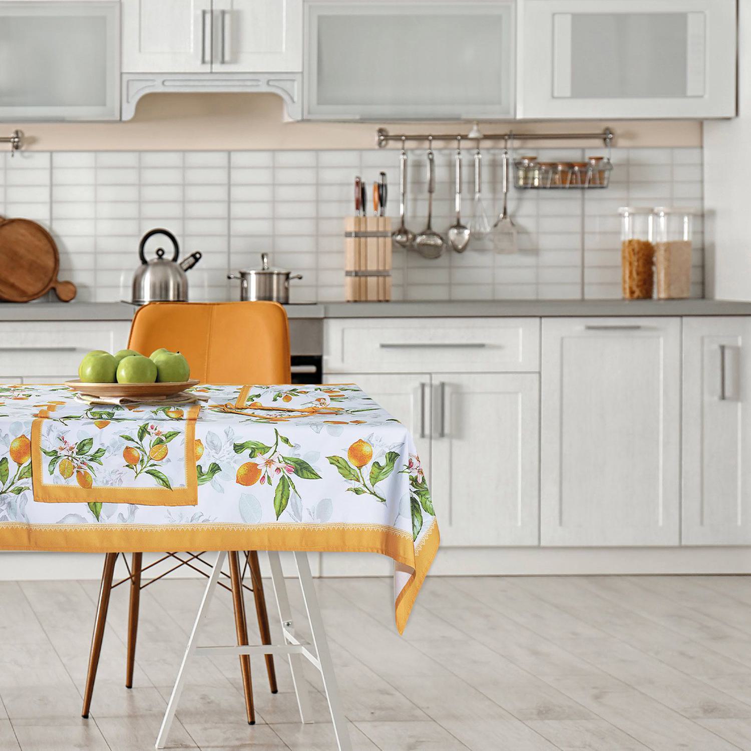 Das Home Τραπεζομαντηλο 140Χ220 0724 Κιτρινο - Λευκο - Πρασινο - LinoHome