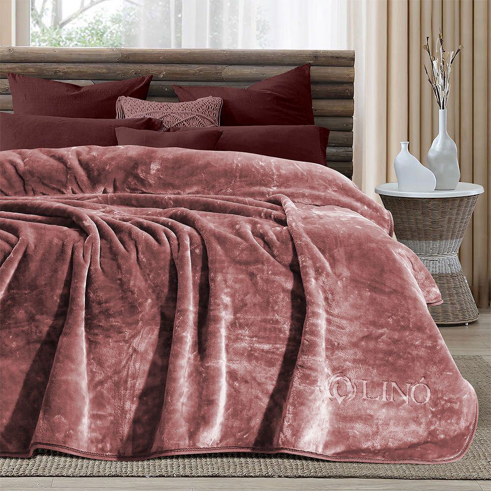 LINO ΚΟΥΒΕΡΤΑ VELLUT ENG.ROSE 160X220 | Lino Home