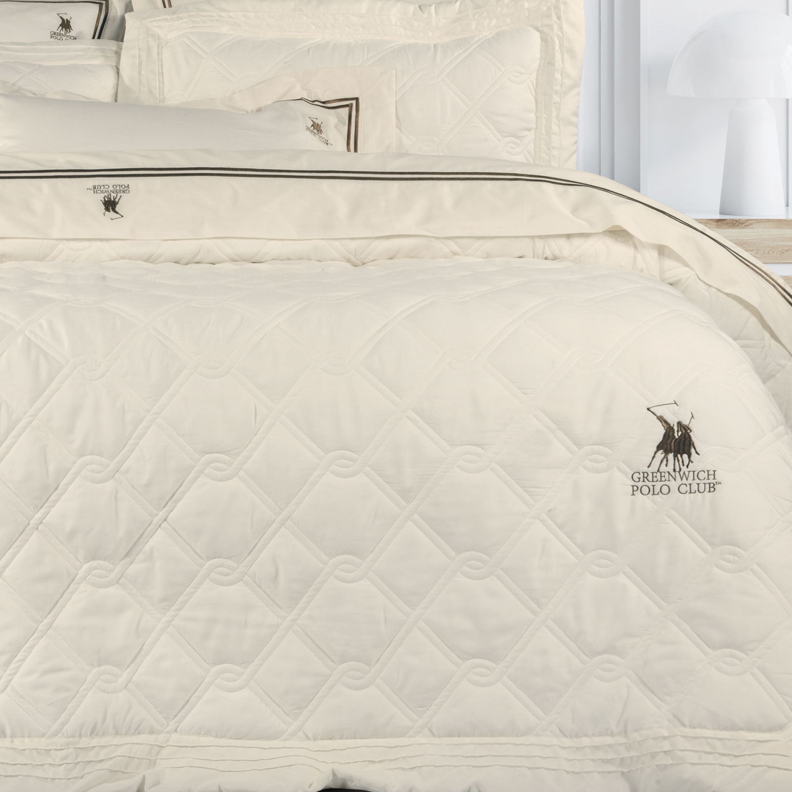 Greenwich Polo Club Κουβερλι Υπερδιπλο Σετ 2162 Κρεμ Κρεμ - LinoHome
